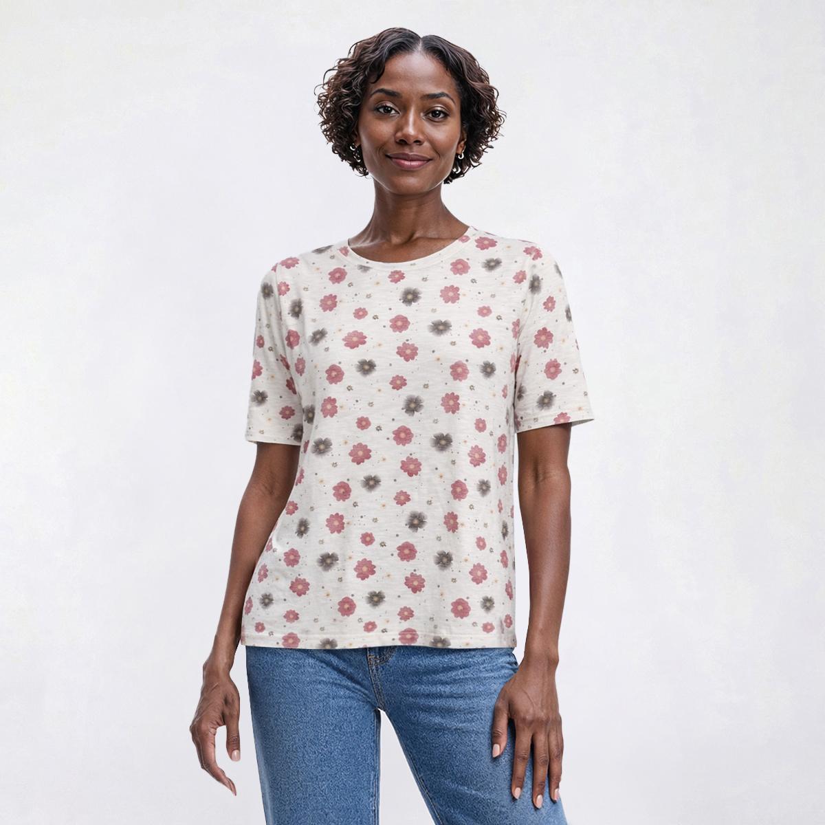 Click here for Womens Architect(R) Puff Elbow Sleeve Ditsy Floral... prices